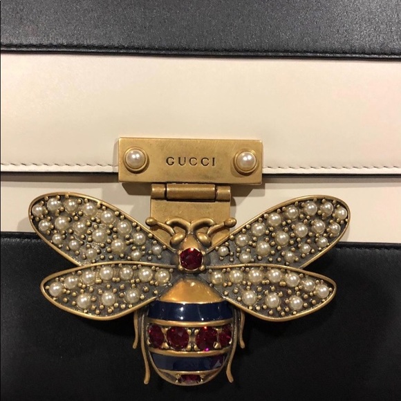 Gucci | Bags | Gucci New Queen Margaret Bee Stripe Leather Bag | Poshmark